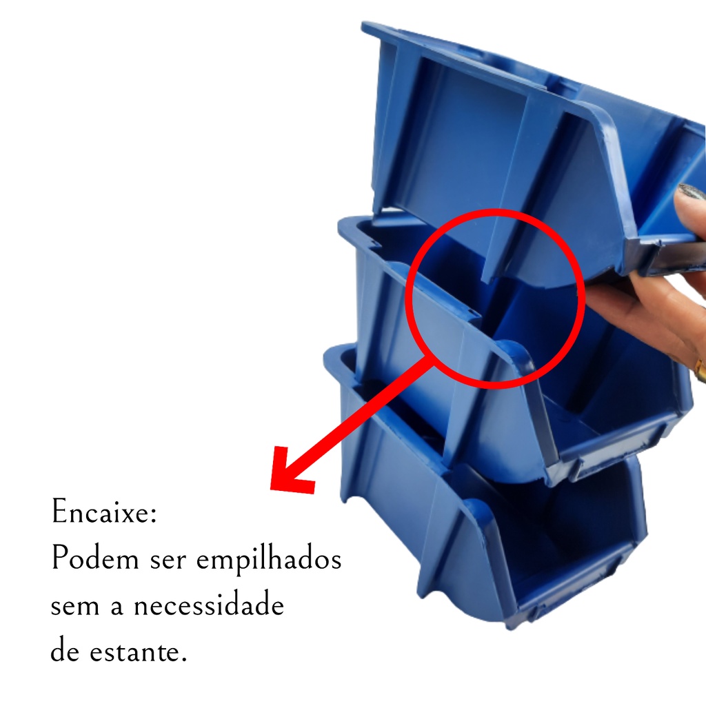 Kit 12 Caixas Bin Azul Organizadora Plástica Nº3 | Shopee Brasil