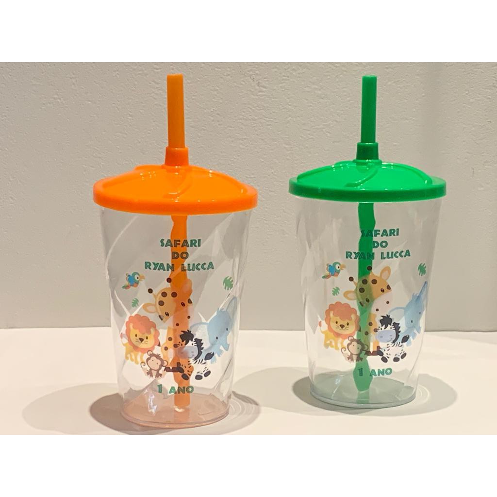 Kit C/ 50 Copos Twister Shake Personalizados 300ml C/tampa e canudo ...