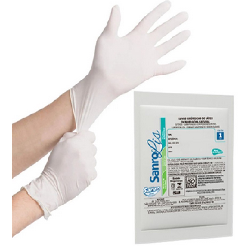 Luva Estéril Cirúrgica de Látex Uso Hospitalar Curativo - 10 Pares ...