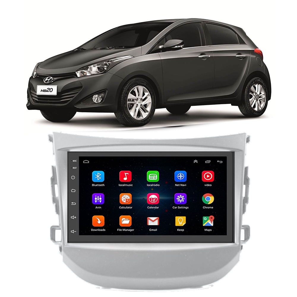 Kit Central Multimidia Android HB20 2012 2013 2014 2015 2016 2017 2018 2019 7 Polegadas GPS Tv ...