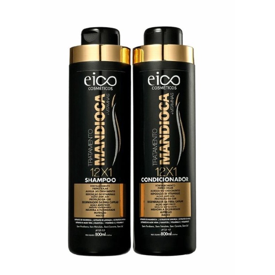 Kit Shampoo e Condicionador Eico Tratamento Profissional 800 ml | Shopee Brasil
