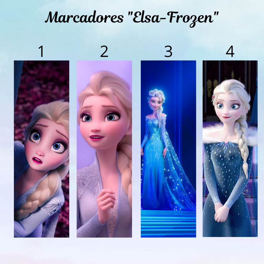 Marcador de pagina Elsa - Frozen Plastificado (com ou sem tassel ...