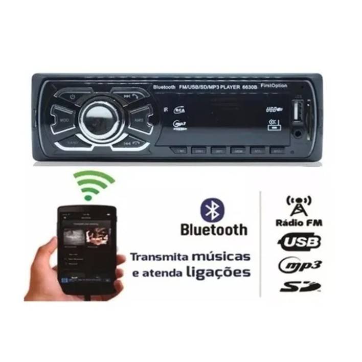 Auto Radio Automotivo Bluetooth Mp3 Player Usb Sd Som Carro - First ...
