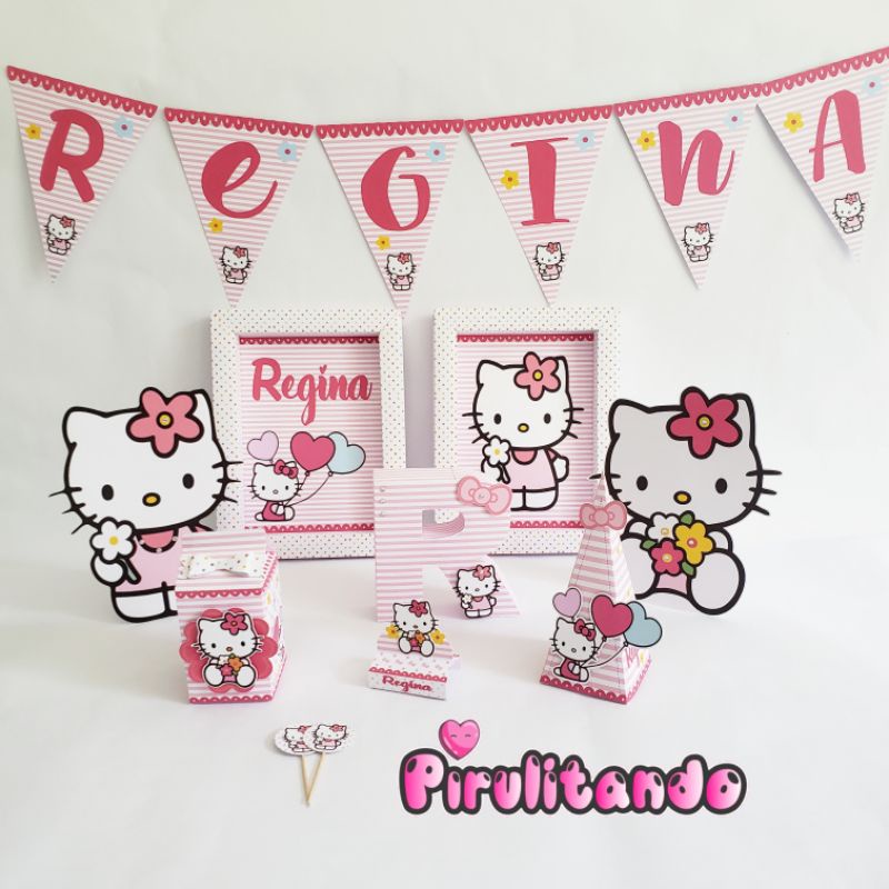 kit Festa Aniversario Caixas Personalizadas Hello Kitty | Shopee Brasil