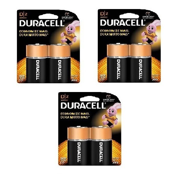Pilha Duracell Alcalina D (grande) - Kit Com 6 Unidades (original ...