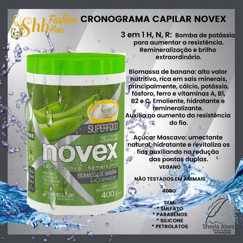 Cronograma Capilar Novex Superfood 400G cada (4 produtos) | Shopee Brasil