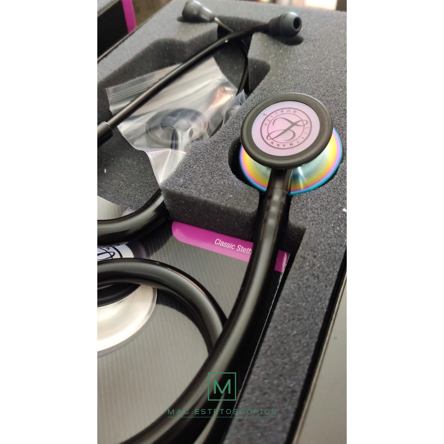 Estetoscópio Littmann Classic III Preto Rainbow 5870 | Shopee Brasil