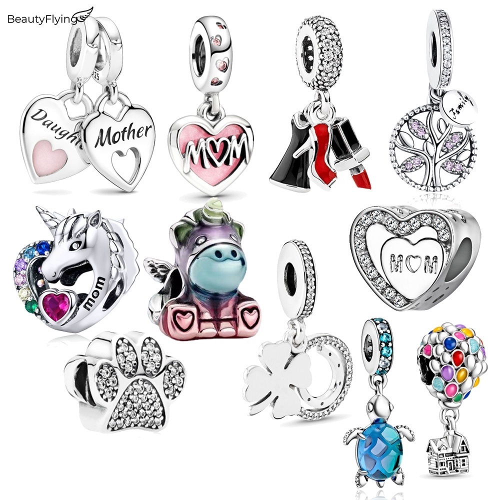 Amuletos da MOM Love de Prata 925 Pandora Grânulos da Família do ...