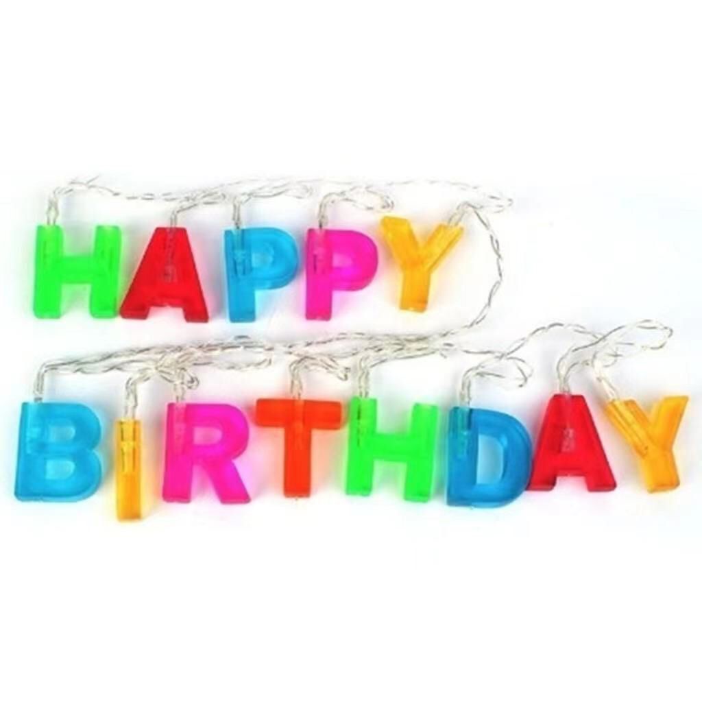 13 Letras Coloridas Happy Birthday Lâmpada Led Letra Corda Luz Para ...