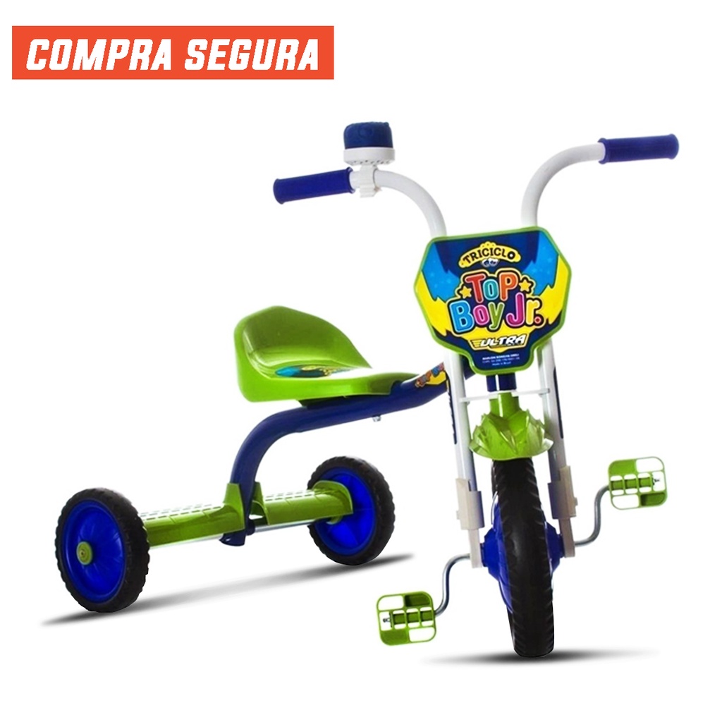 Triciclo Infantil 3 rodas Verde Bicicleta Velotrol Ultra Bikes Motoca ...