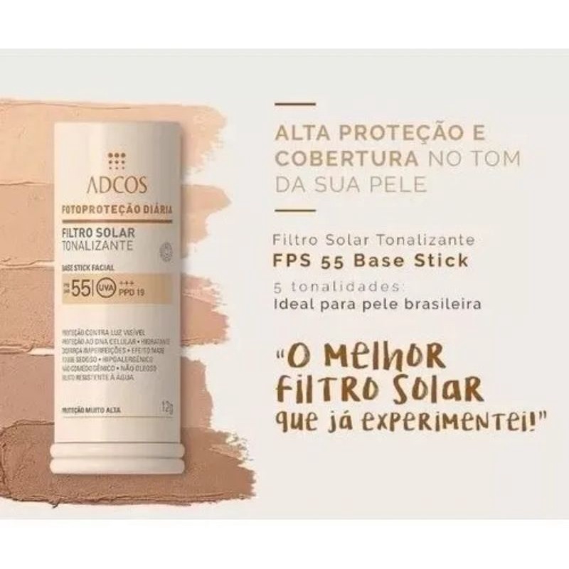 Base Stick Protetor Solar Facial Fps 55 12g Tonalizante Nude, Ivory ...
