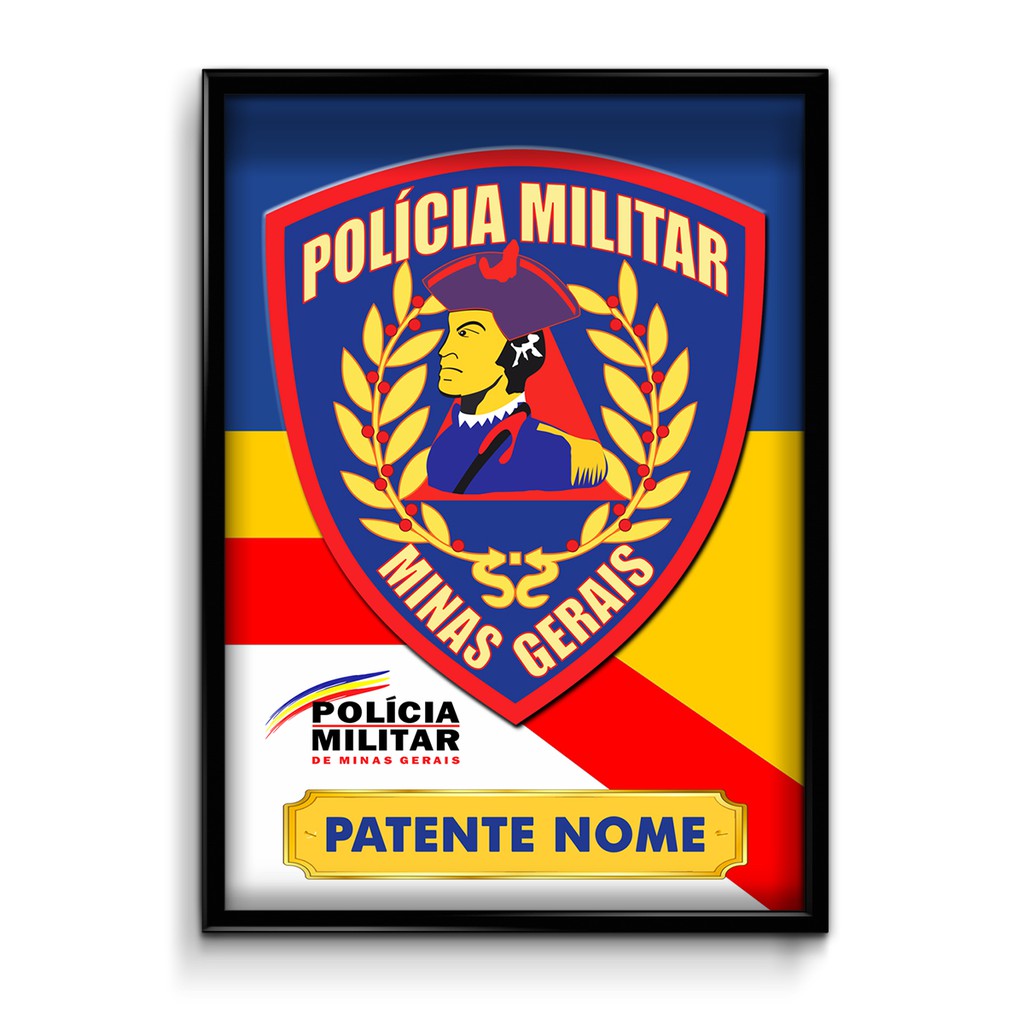 Quadro Polícia Militar Minas Gerais PMMG Personalizado Com Nome ...