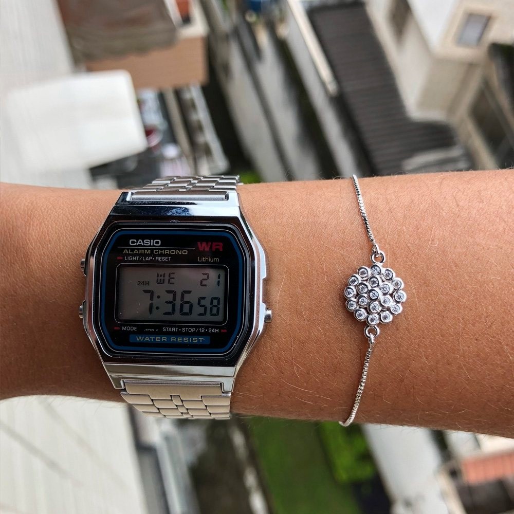 Relogio Casio WR Prata Unissex Retro A-168 6 | Shopee Brasil