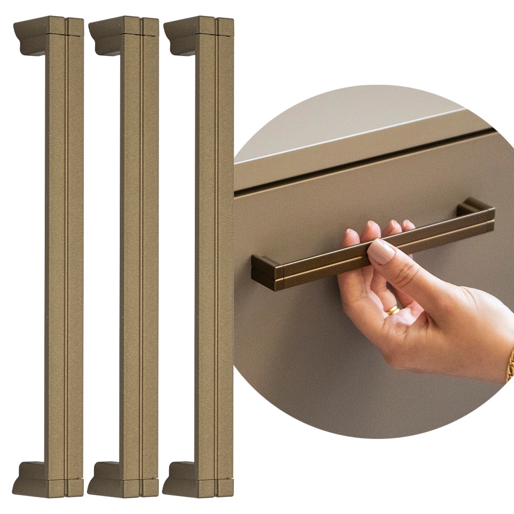 Kit 3 Puxadores Moveis Para Porta Armario Gaveta Flash 160mm | Shopee ...