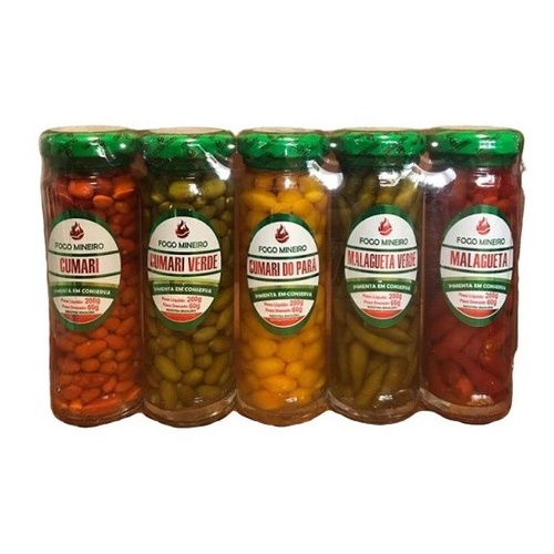 Pimenta Em Conserva Kit Com 5 Unidades 200g Fogo Mineiro | Shopee Brasil