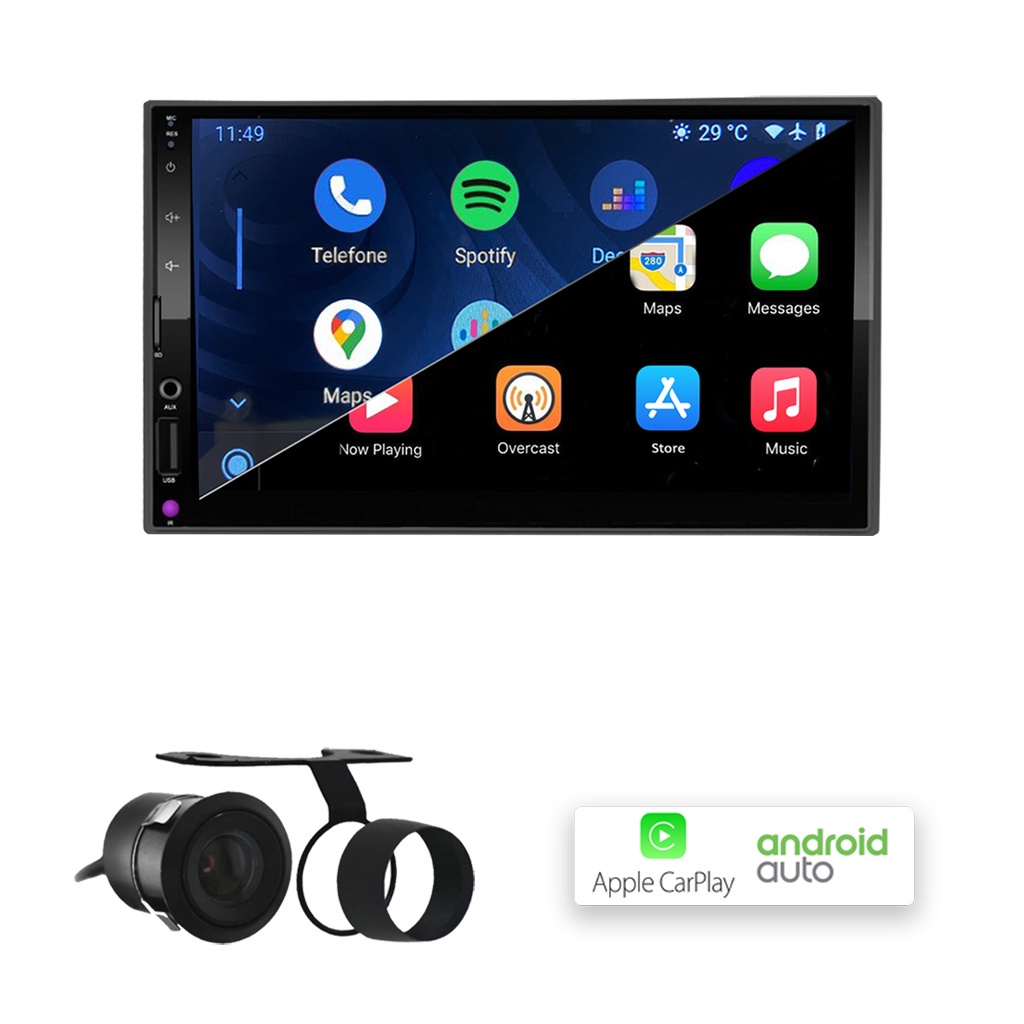 Kit Central Multimídia MP10 Carplay e Android Auto com Camera de Ré | Shopee Brasil