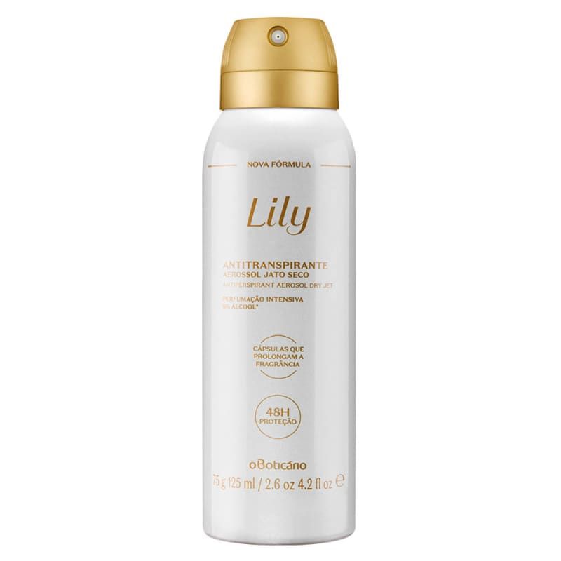 Desodorante Antitranspirante Aerossol 75g Boticário Lily ou Lily ...