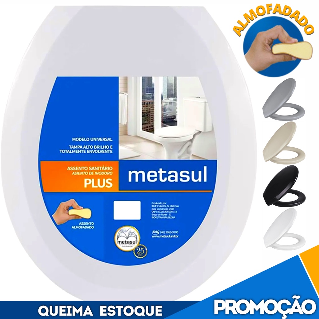 Assento Sanitário Almofadado Basico Oval Universal Plus Original ...