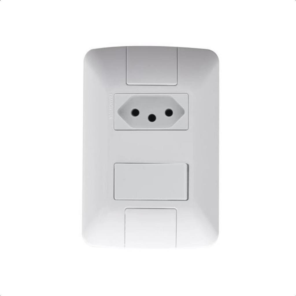 Conjunto 1 Interruptor Simples C/ Tomada 2p+t 10a Aria | Shopee Brasil