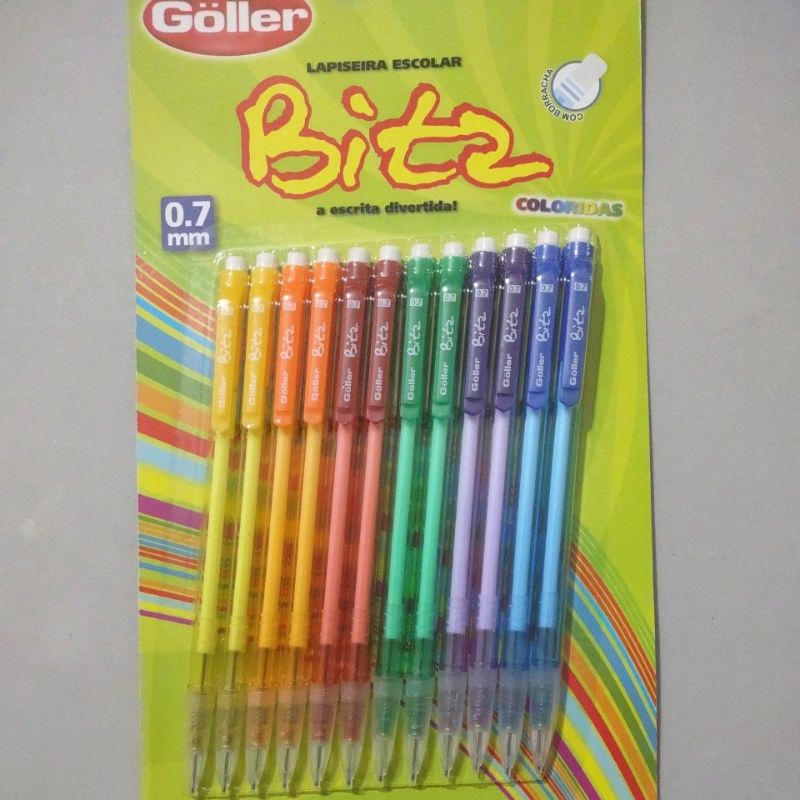 Lapiseira Bitz c/borracha grafite 0.7mm cores sortidas - Goller ...