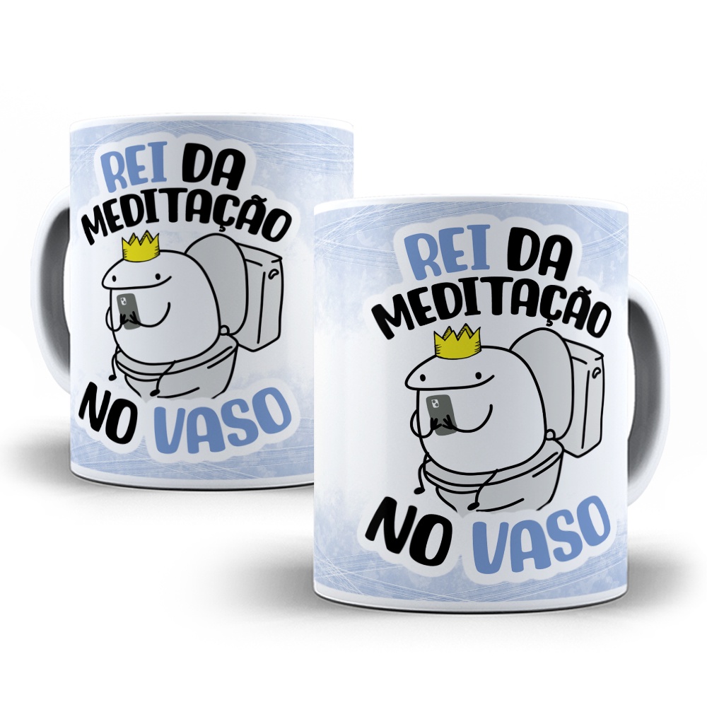 Caneca Meme Flork Meditação No Vaso Personalizada 325ml | Shopee Brasil