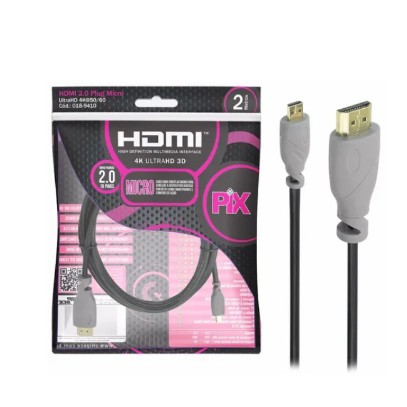 Cabo Micro Hdmi X Hdmi 2 Metros Blindado 2.0 Ethernet 2m 4k | Shopee Brasil
