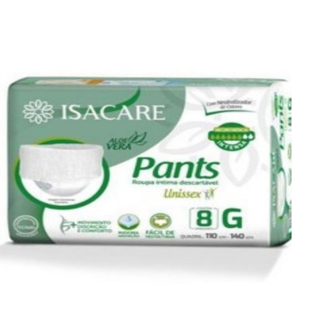 Fralda Calça Roupa Intima Geriátrica G c/8 Isacare | Shopee Brasil