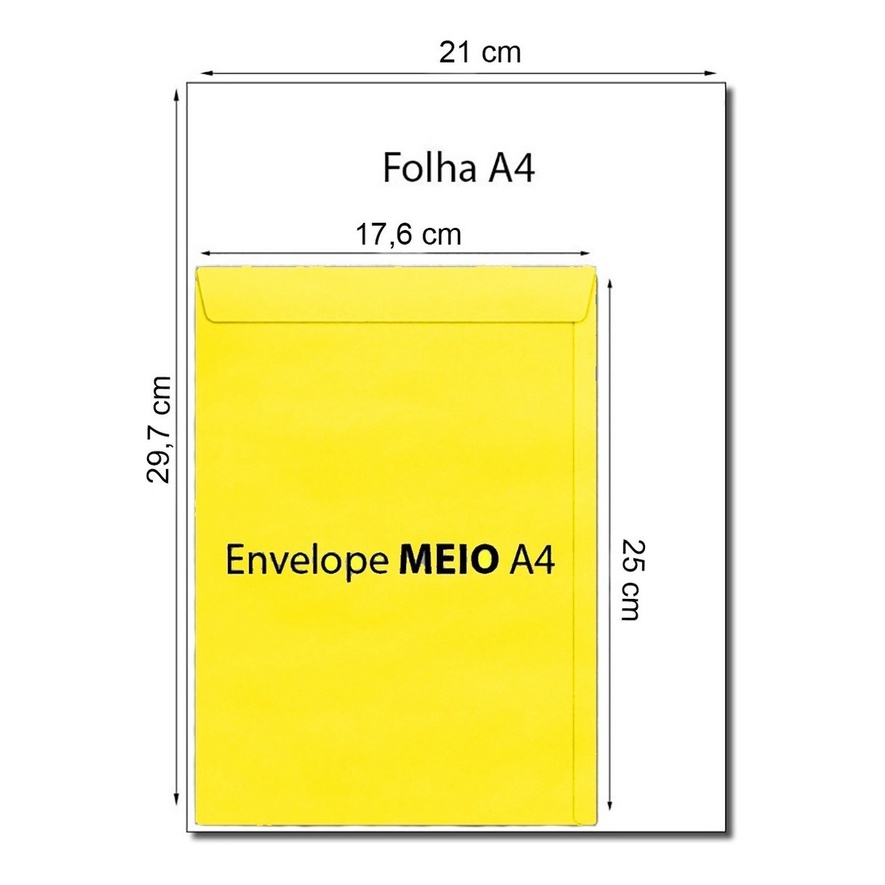 Envelope Meio A4 176X250mm 50 Unidades Escritorio | Shopee Brasil