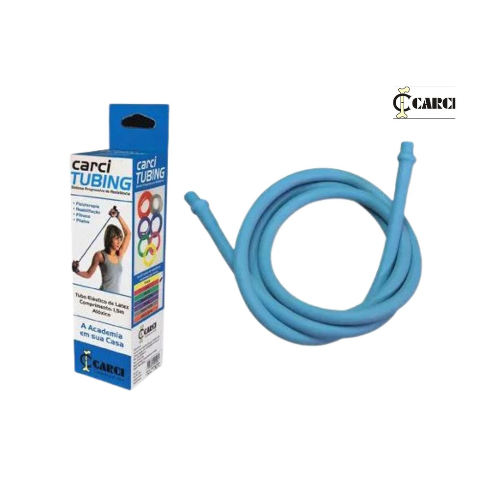 Carci Tubing Médio Forte - Azul - Tubo Elástico de 1,5m para Exercícios ...