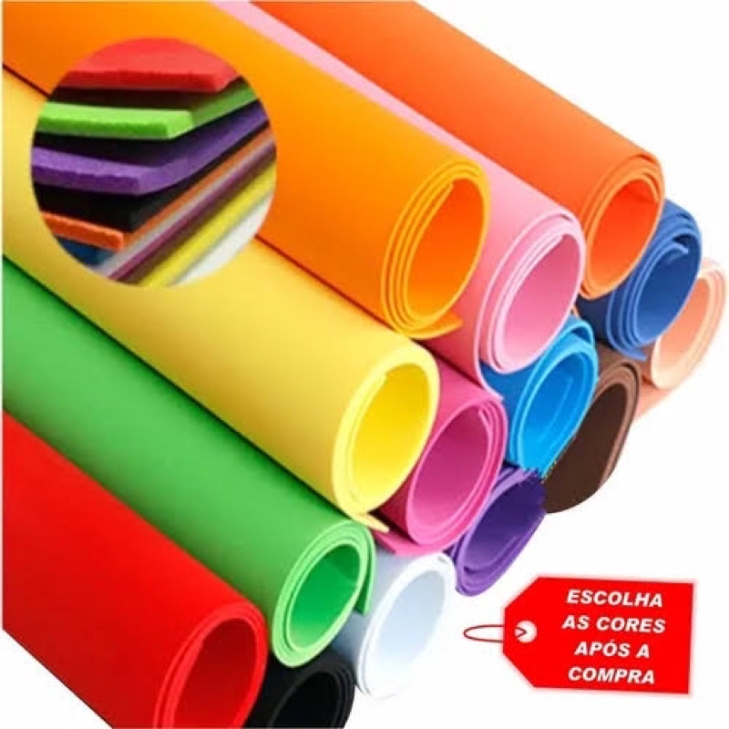 kit com 100 folhas de E.V.A 40x30 (pode escolher cores) | Shopee Brasil