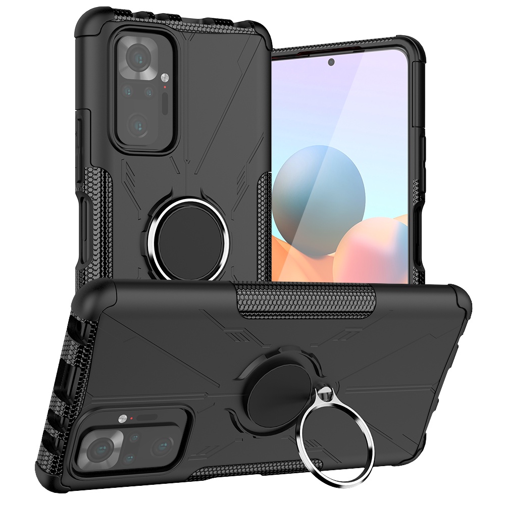 Capa Anti Impacto com Anel Metal Para Xiaomi Redmi Note 10 Pro(película de vidro 5d opcional ...
