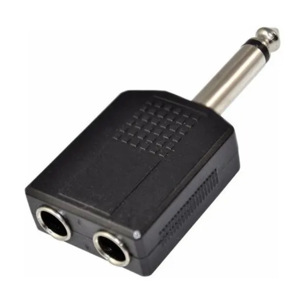 Duplicador Adaptador P10 Mono Mesa Fone Microfone | Shopee Brasil