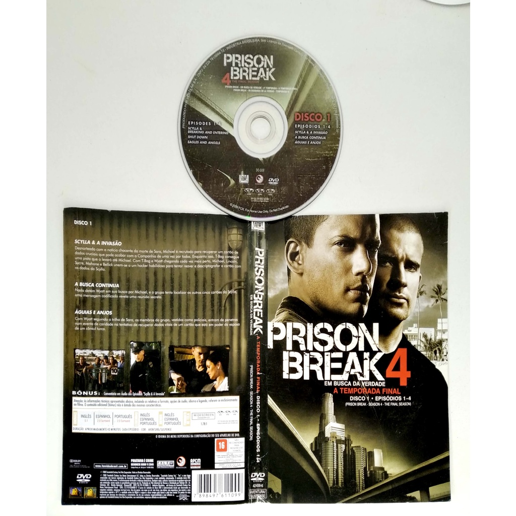 DVD - SERIE PRISON BREAK - TEMPORADA FINAL - DISCO 1 - ORIGINAL ...
