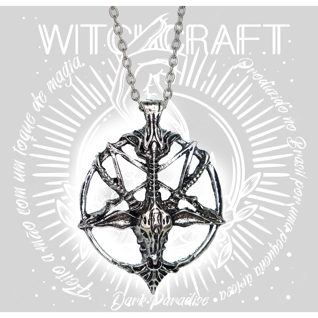 Pingente pentagrama baphomet - invertido g[otico rock satanismo ...