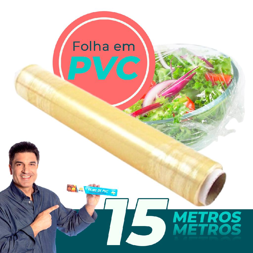 Papel Filme Em Pvc Rolo 28cm 15 Metros Plástico Esticável | Shopee Brasil