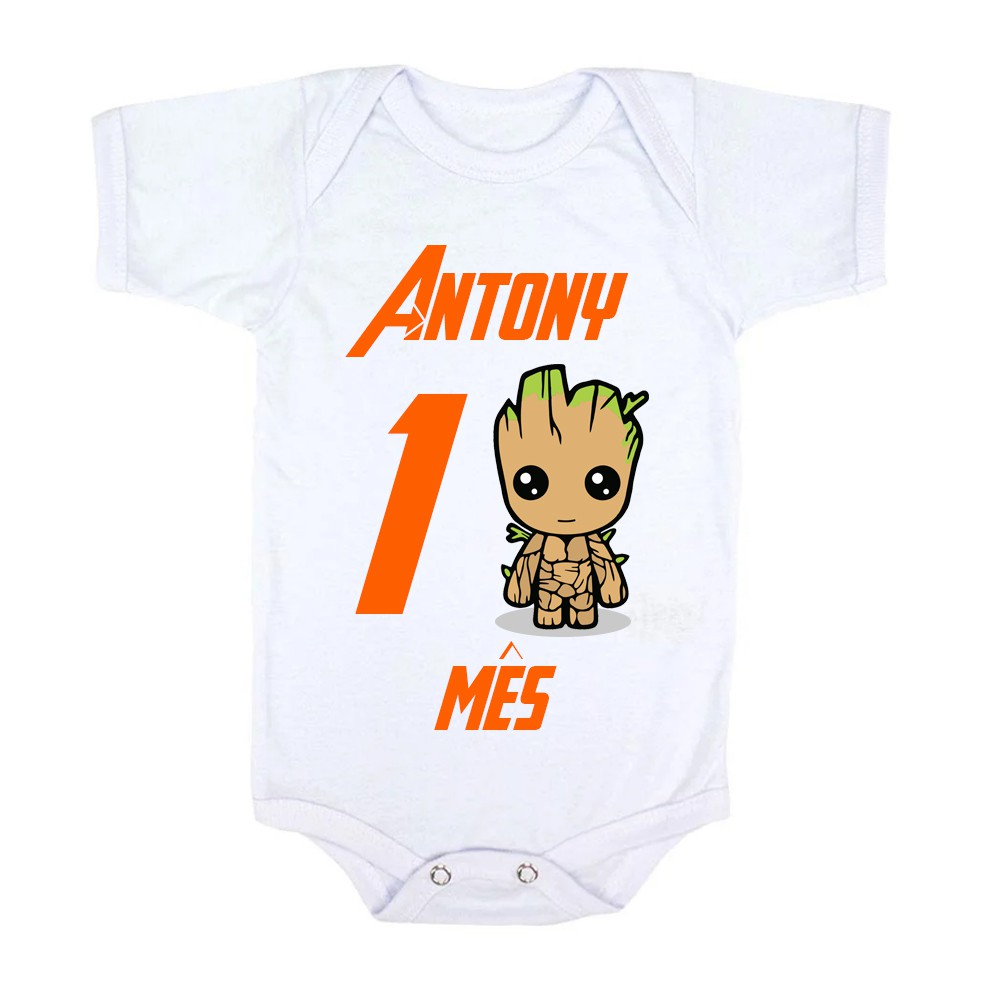 Body Bebê Baby Mesversario Heroi Groot | Shopee Brasil