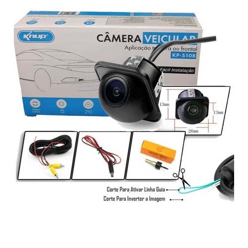 Câmera de Ré ou Frontal de Estacionamento Universal Quadrada ...