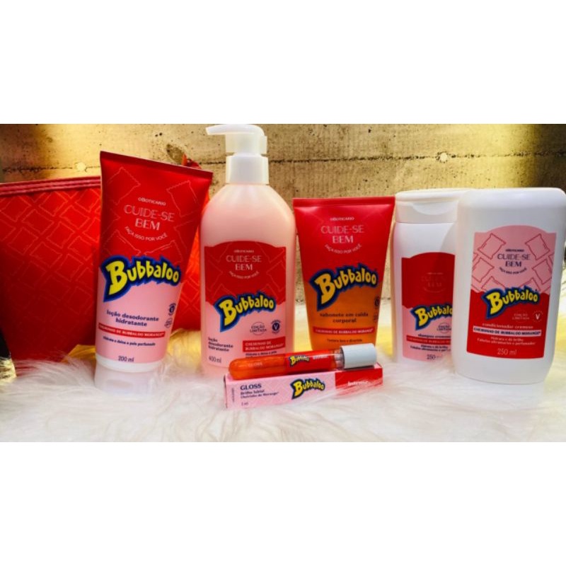 Kit Completo Bubbaloo Morango 7 itens - O Boticário | Shopee Brasil