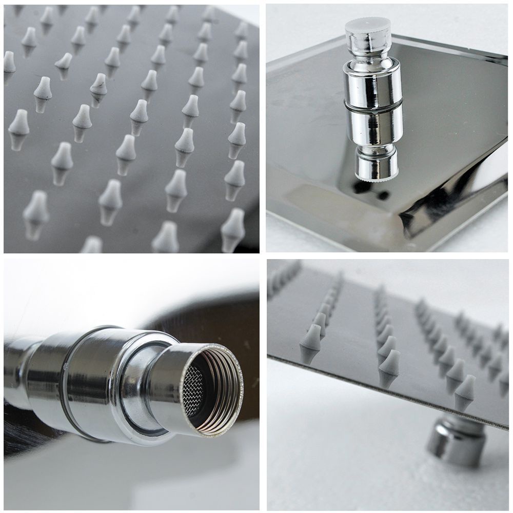 Ducha Chuveiro Inox 304 Quadrado 20x20 cm 15x15 cm Com Braço 40cm ...