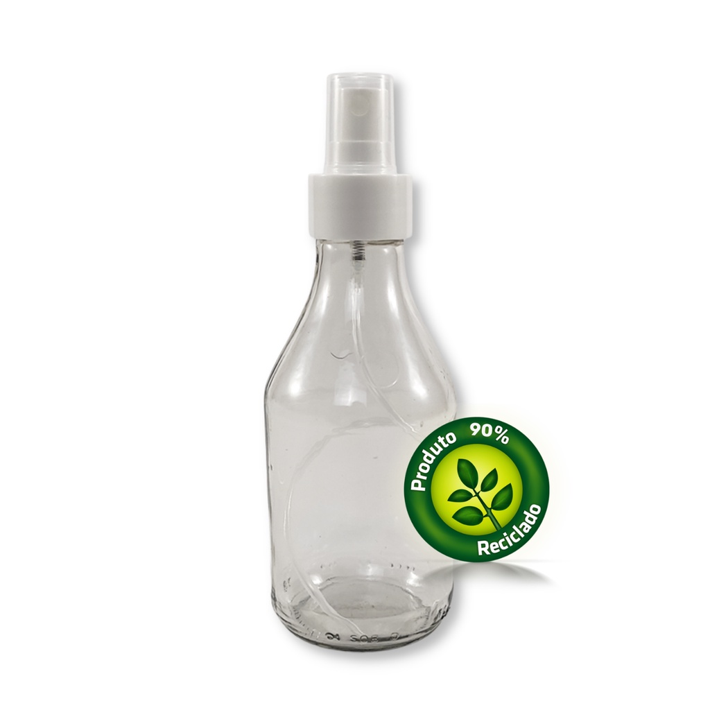 kit 10 Garrafinhas De Vidro 200Ml Coquinho Válvula Spray R48 Álcool ...
