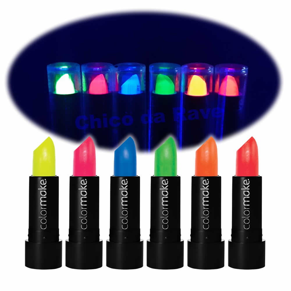Kit 6 batons neon fluor Colormake atacado amarelo rosa azul verde ...