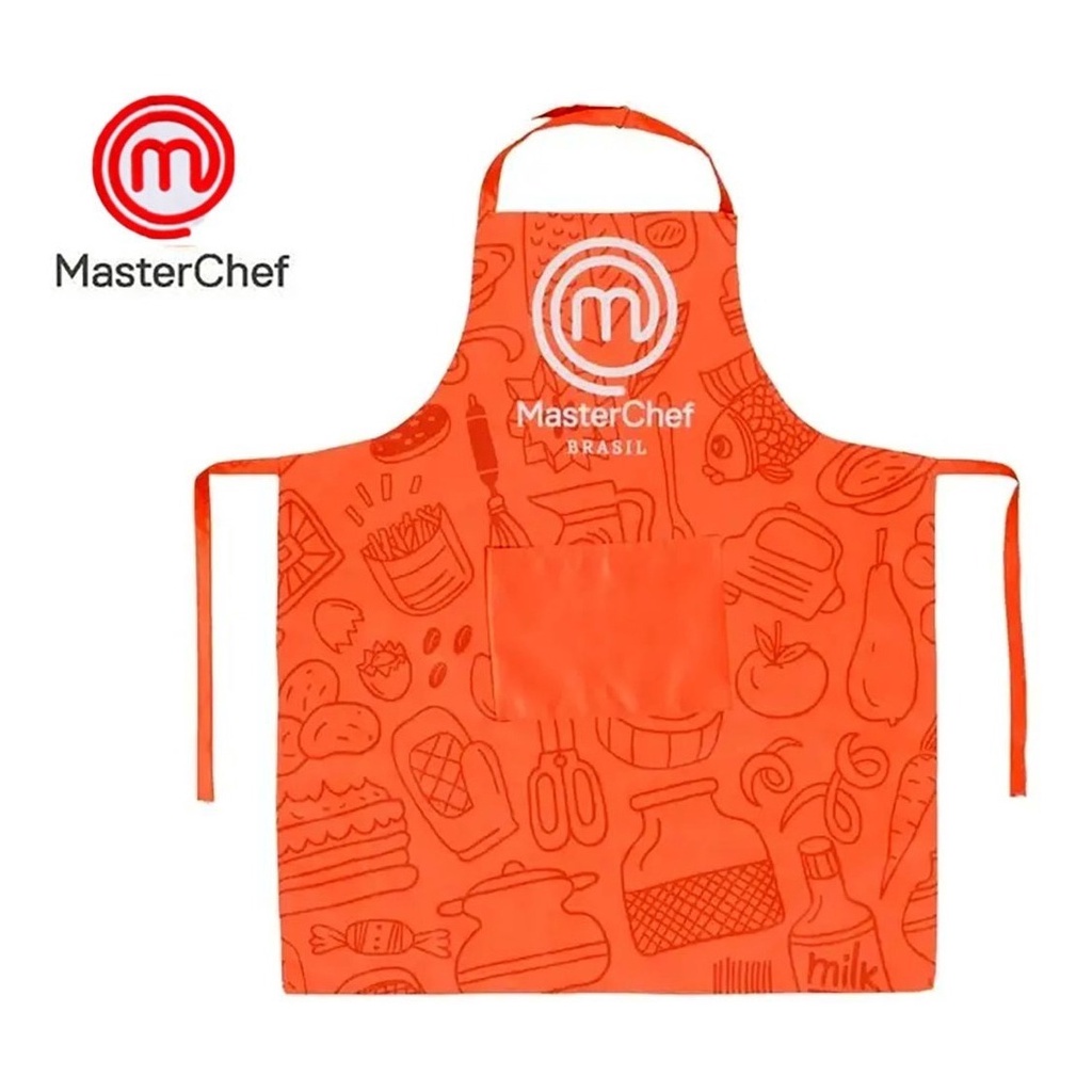 Avental MasterChef Laranja com Bolso [LIQUIDAÇÃO] | Shopee Brasil