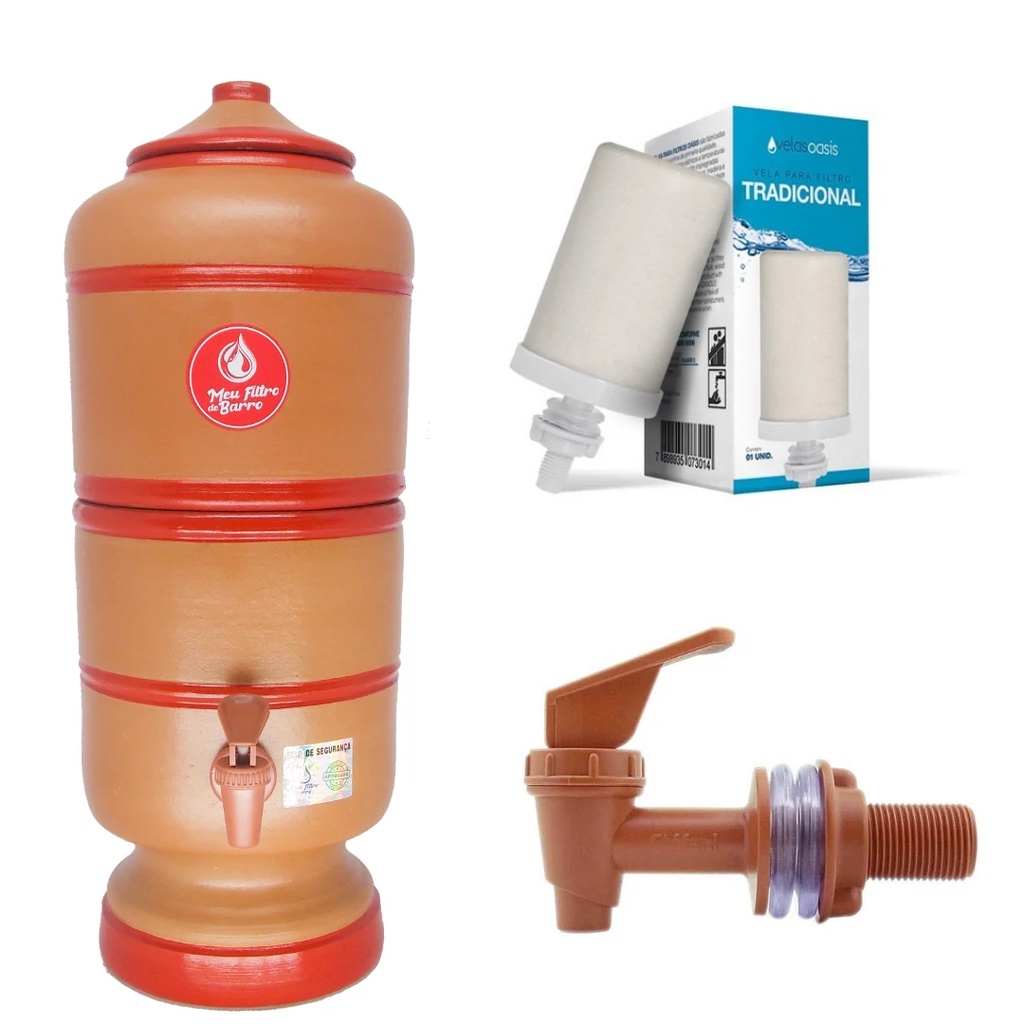 Filtro Agua Alcalina Filtrador De Barro Simples Artesanal | Shopee Brasil