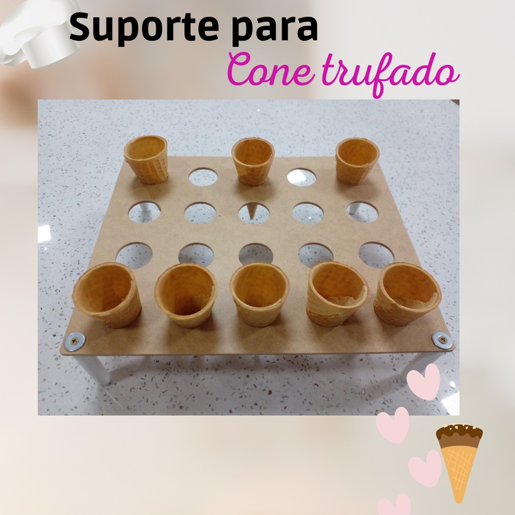 Suporte Expositor de MDF para cone trufado, casquinhas, temakis, entre outros. | Shopee Brasil