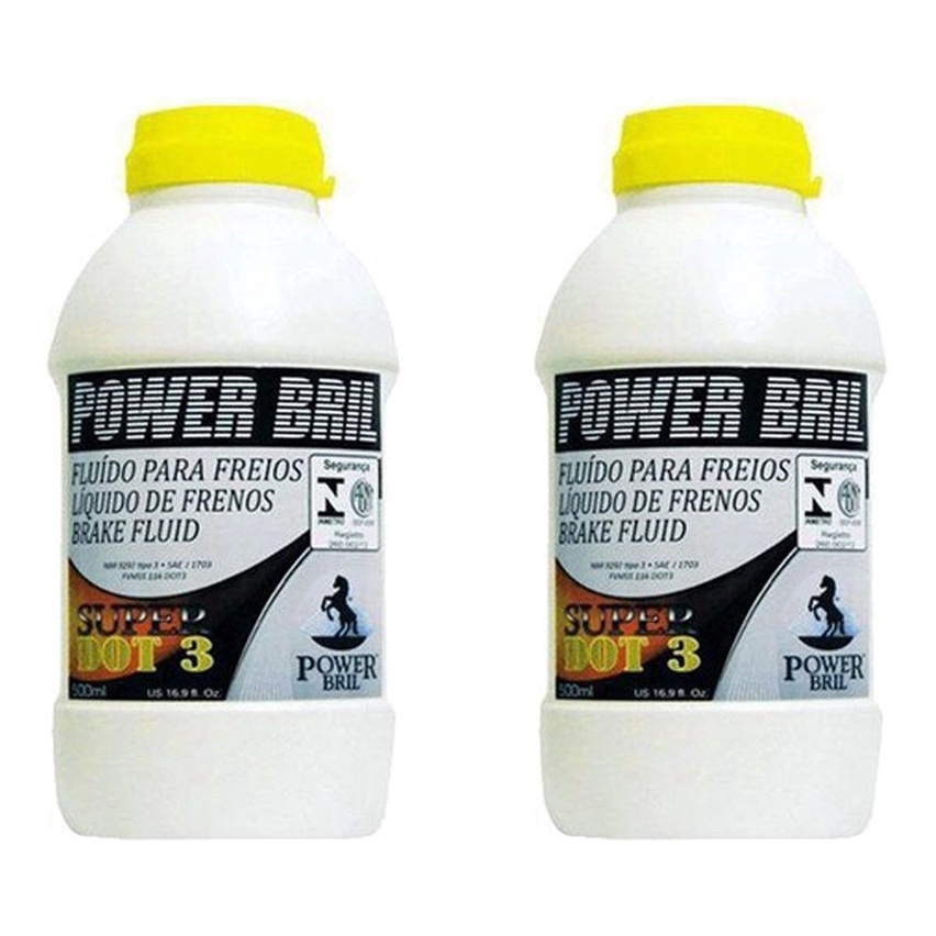 Kit 2 Fluido Para Freios Power Bril Super Dot 3 500ml | Shopee Brasil