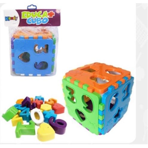 Cubo Infantil Com Blocos De Encaixe Brinquedo Infantil Didático E ...