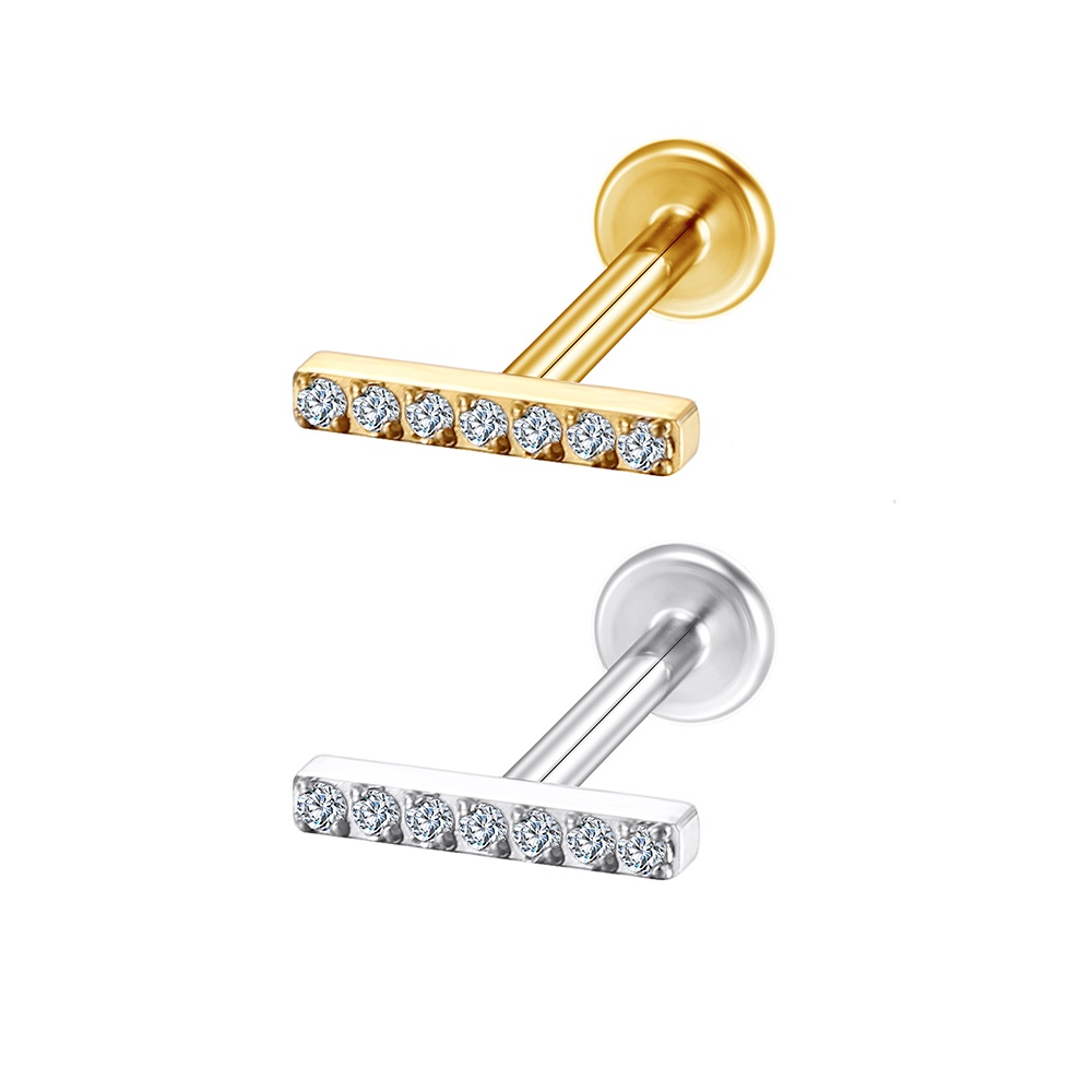 Piercing Labret Aço Cirúrgico Push Pin Barra Zircônia Helix, Tragus ...