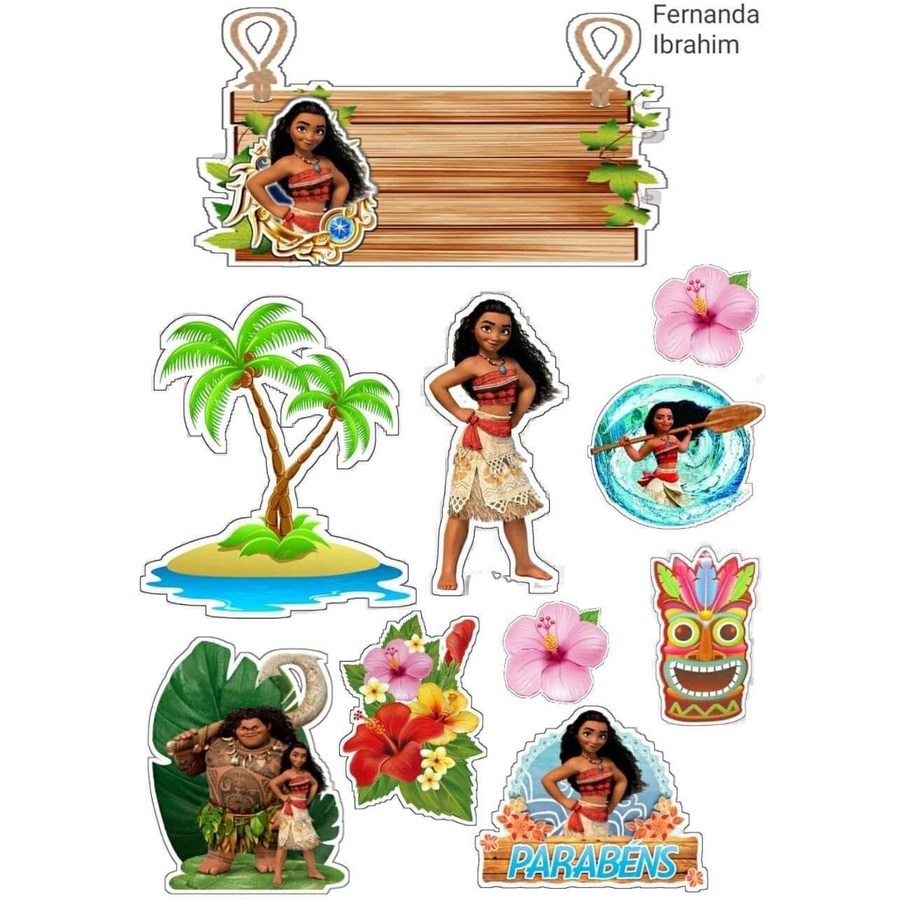 TOPO DE BOLO MOANA MONTADO | Shopee Brasil