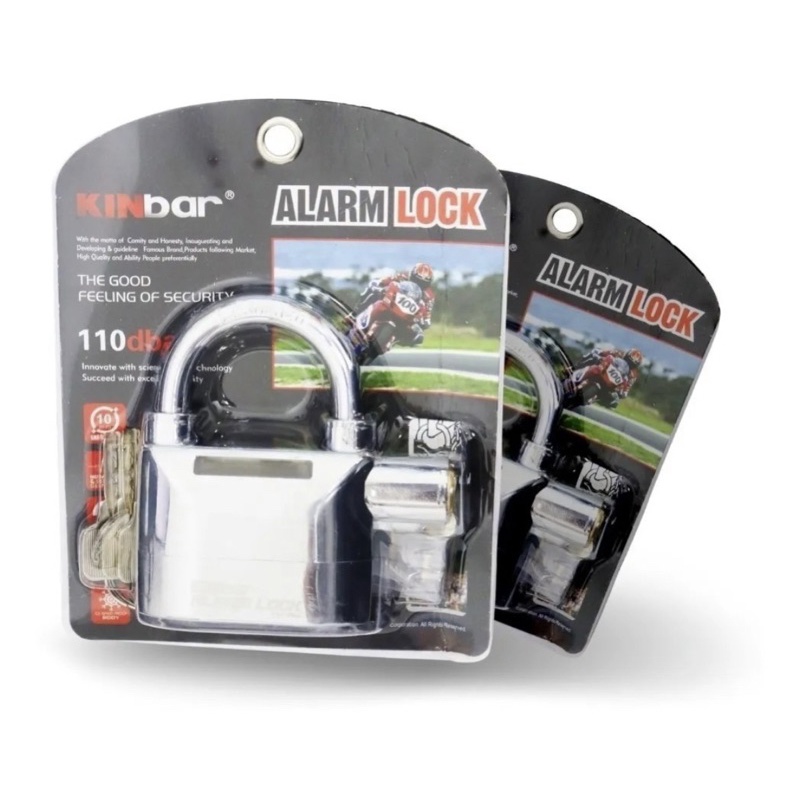 Cadeado De Aço Inox Com Alarme Sirene 110db Trava Antifurto | Shopee Brasil