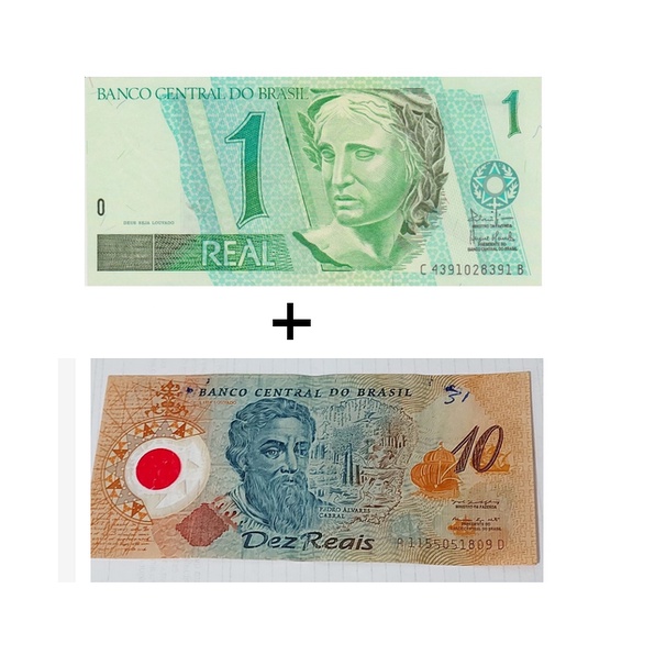 Cédula 1 Real NOVA FE + Nota 10 reais plastico Polímero MBc | Shopee Brasil